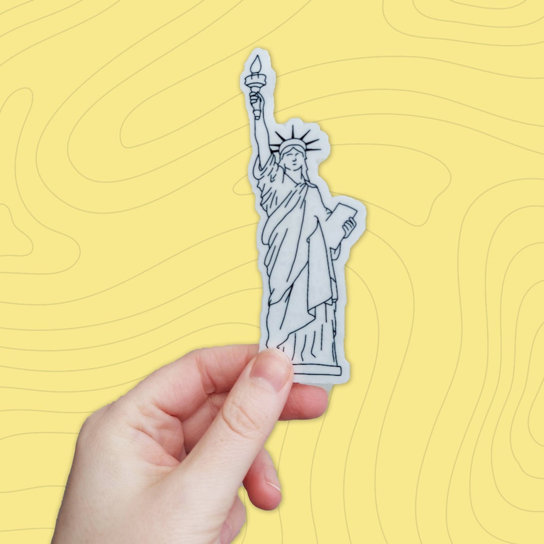 Statue of Liberty Sticker - Waterproof Transparent Outline Sticker ...