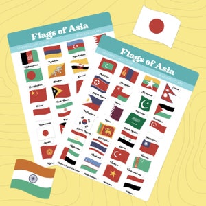 Asia Flag Stickers, Flags of Asia, South East Asia, Stickers for Travel ...