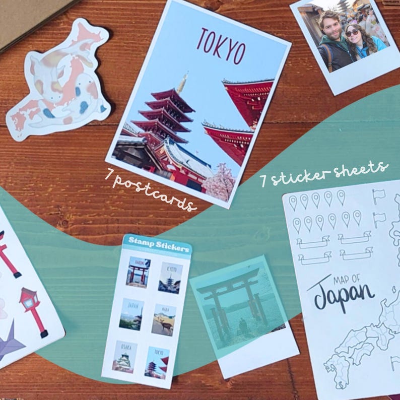 Japan Scrapbook Kit: Personalised Book + Over 150 Stickers, Postcards ...