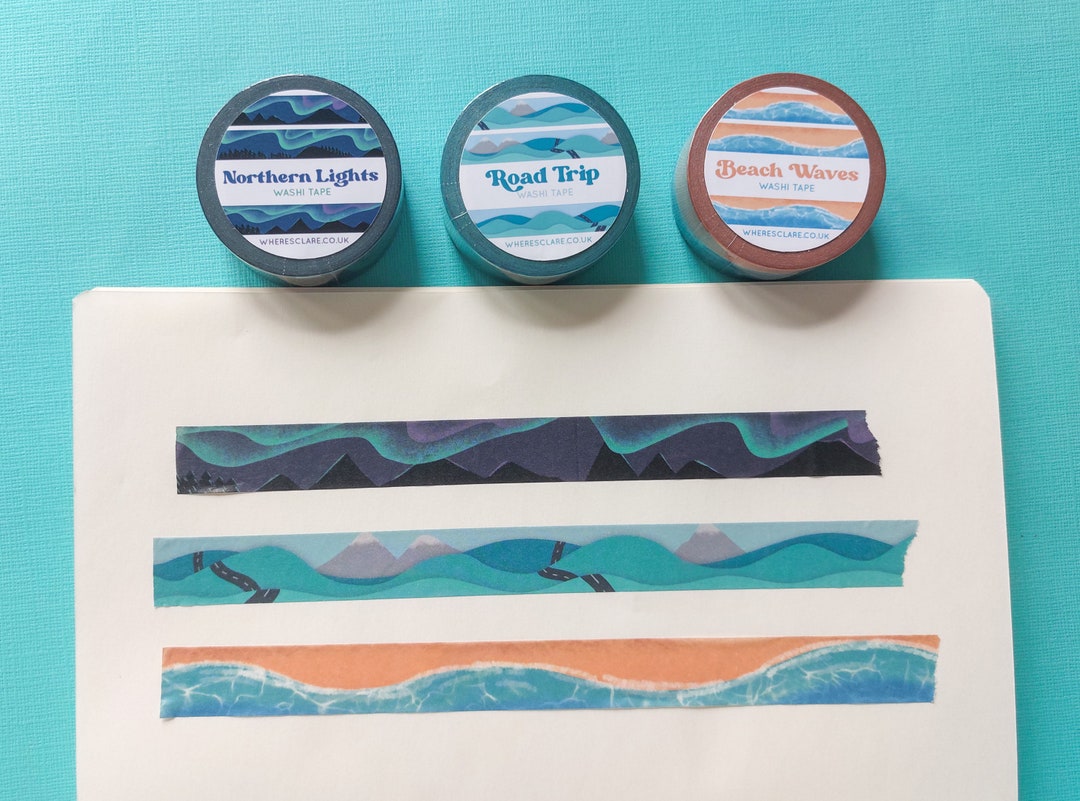 Travel Washi Tape Bundle, 3 X 10 Metres, Landscape Washitapes, Masking ...