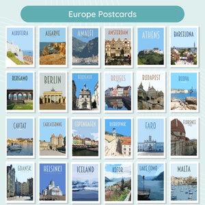 Travel Postcards Pack - Retro Vintage Style - Cities Postcard Pack ...