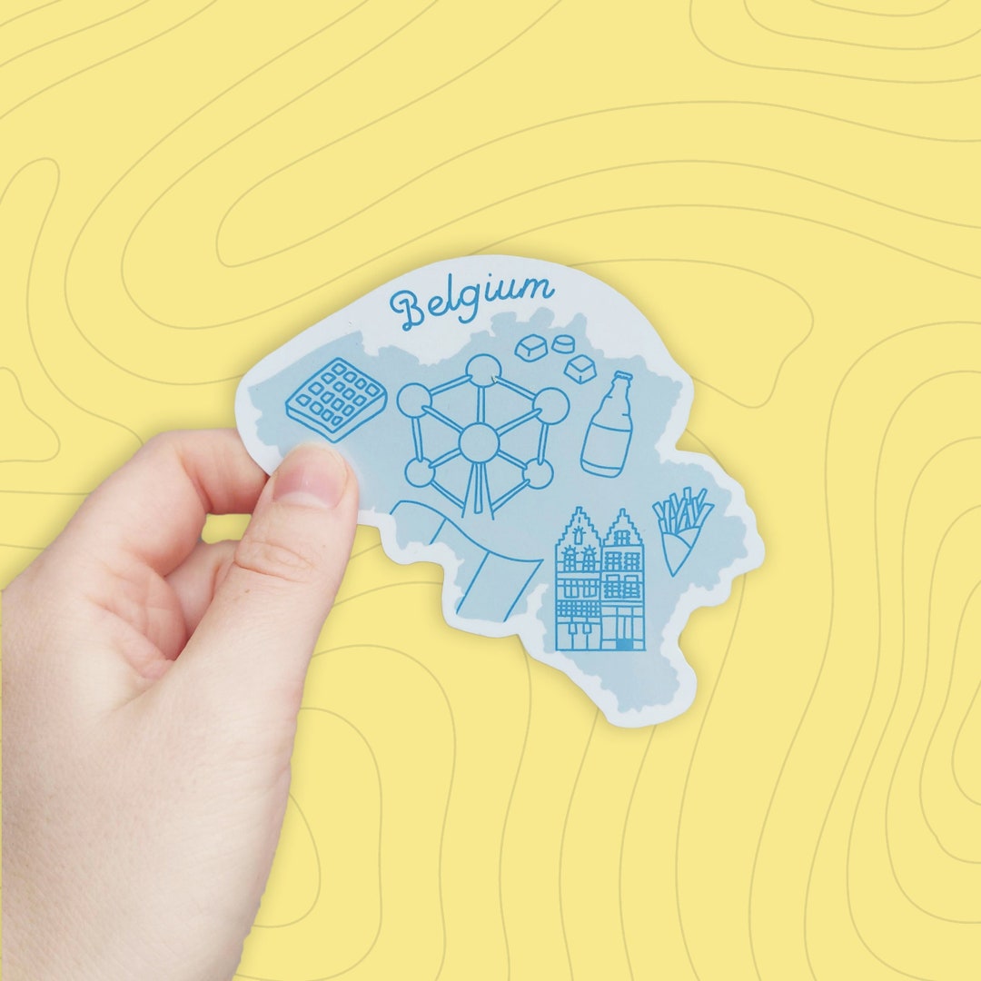 Belgium Sticker Waterproof Belgium Map Sticker Country - Etsy