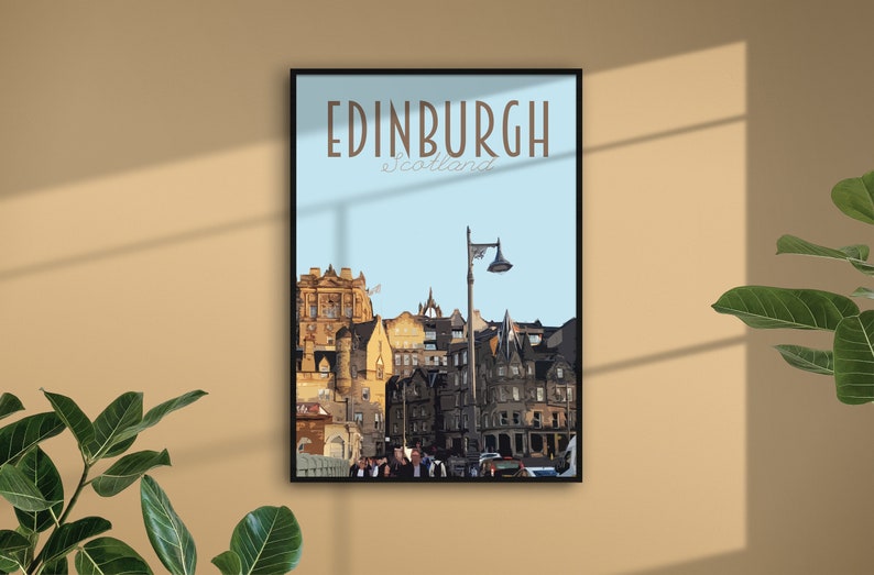 Edinburgh Travel Poster Retro Vintage Style Scotland Art - Etsy