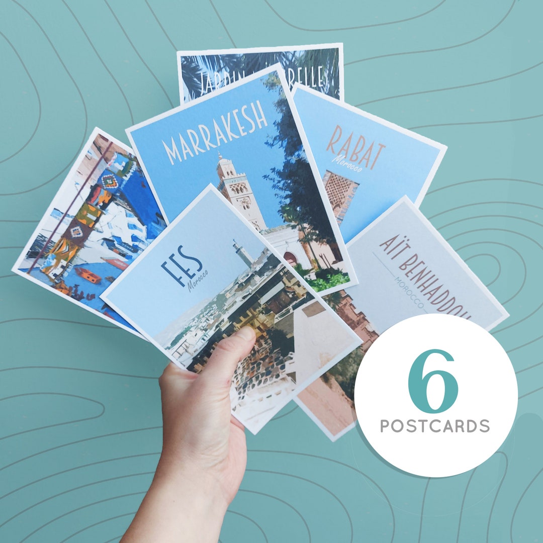 Morocco Travel Postcards Pack - Retro Vintage Style Prints. Morocco ...