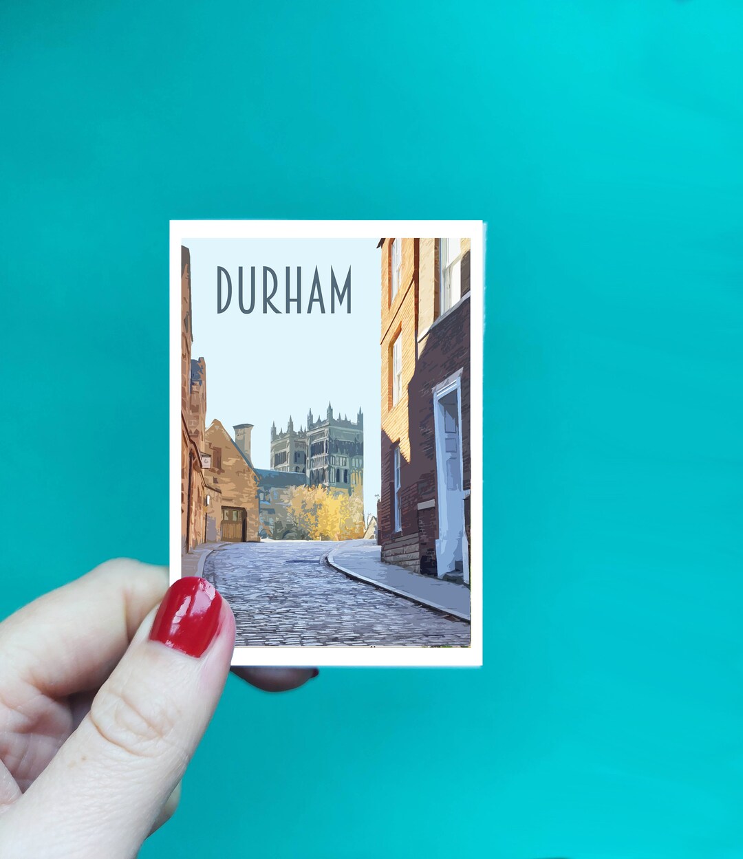Durham Sticker Waterproof Durham Travel Poster Sticker Retro Vintage ...
