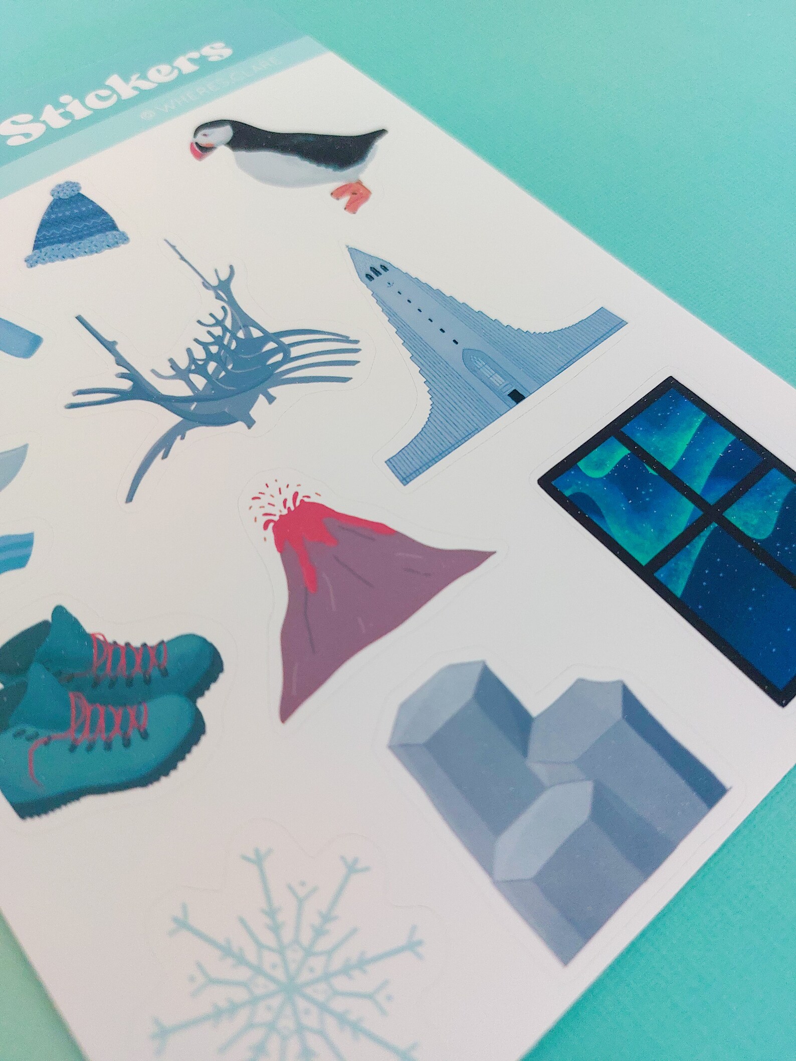 Iceland Sticker Sheet, Vinyl Stickers. Travel Stickers for Journals ...