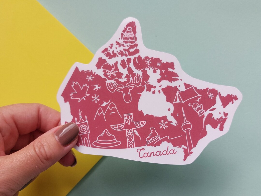 Canada Sticker - Waterproof Canada Map Sticker - Country Outline With ...