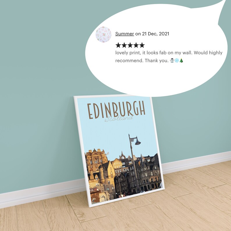 Edinburgh Travel Poster Retro Vintage Style Scotland Art - Etsy