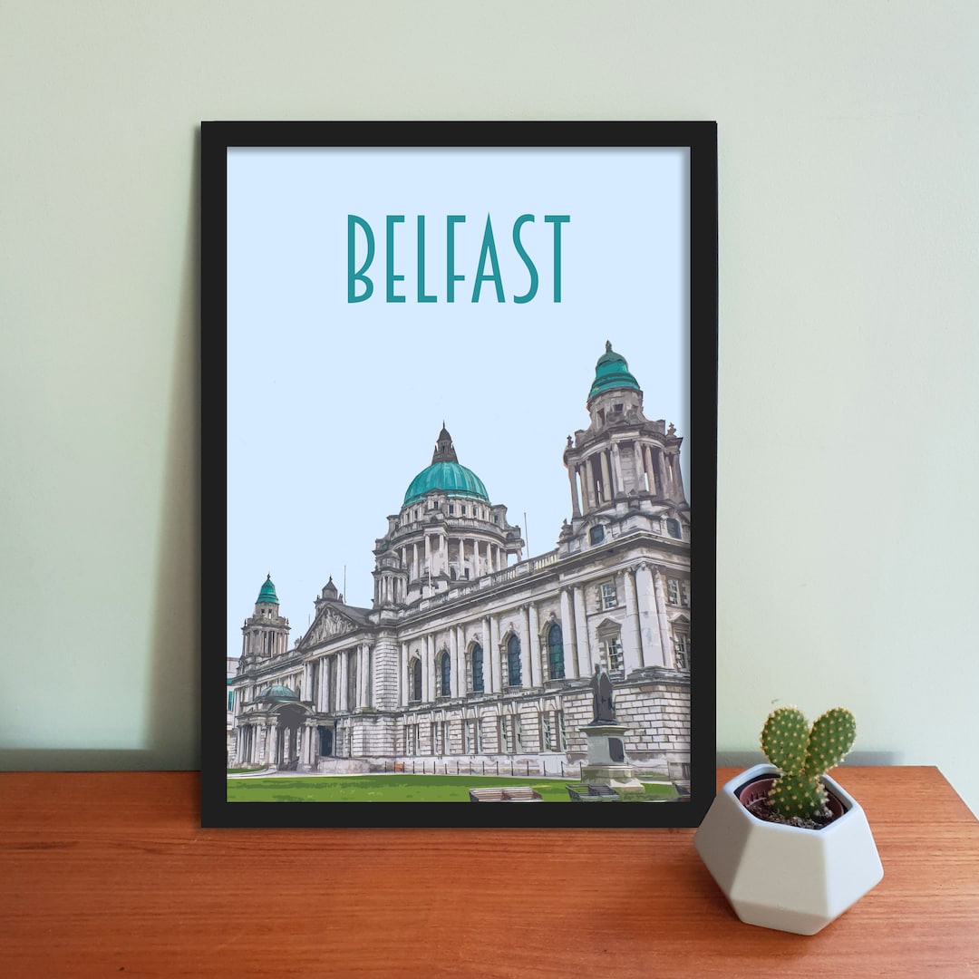 Belfast Travel Poster - Retro Vintage Style Northern Ireland Art Print ...