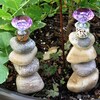 Large Amethyst Zen Stacked Rocks Garden Stake, Fairy Wand, Decorative ...