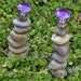 Large Amethyst Zen Stacked Rocks Garden Stake, Fairy Wand, Decorative ...