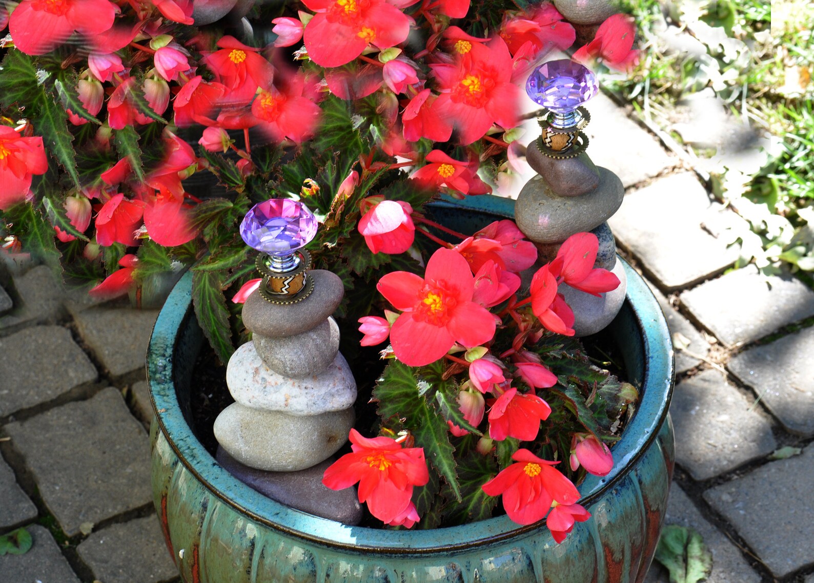 Amethyst Zen Stacked Rocks Garden Stake Fairy Wand - Etsy