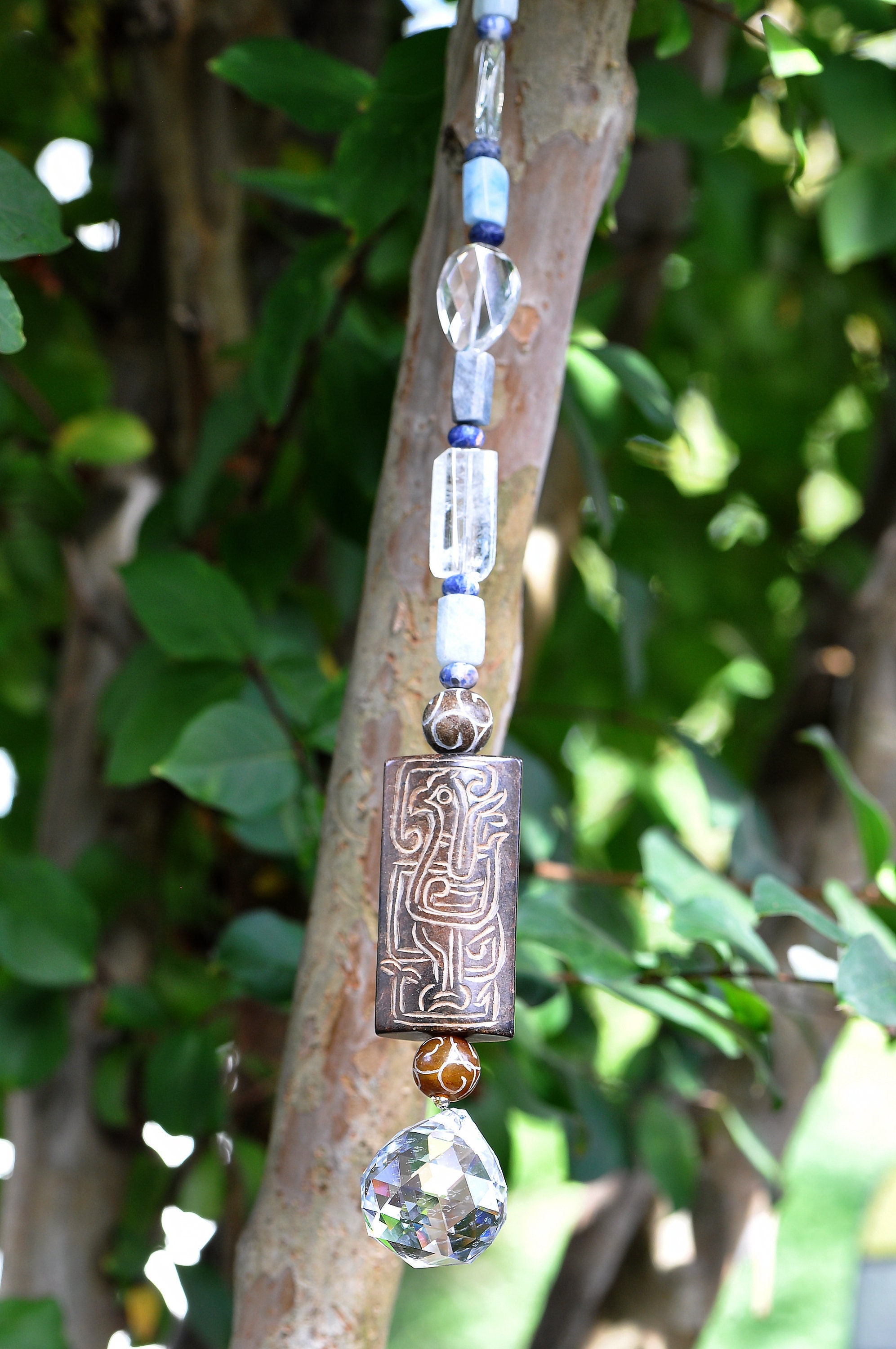 Carved Jade Suncatcher Totem - Etsy