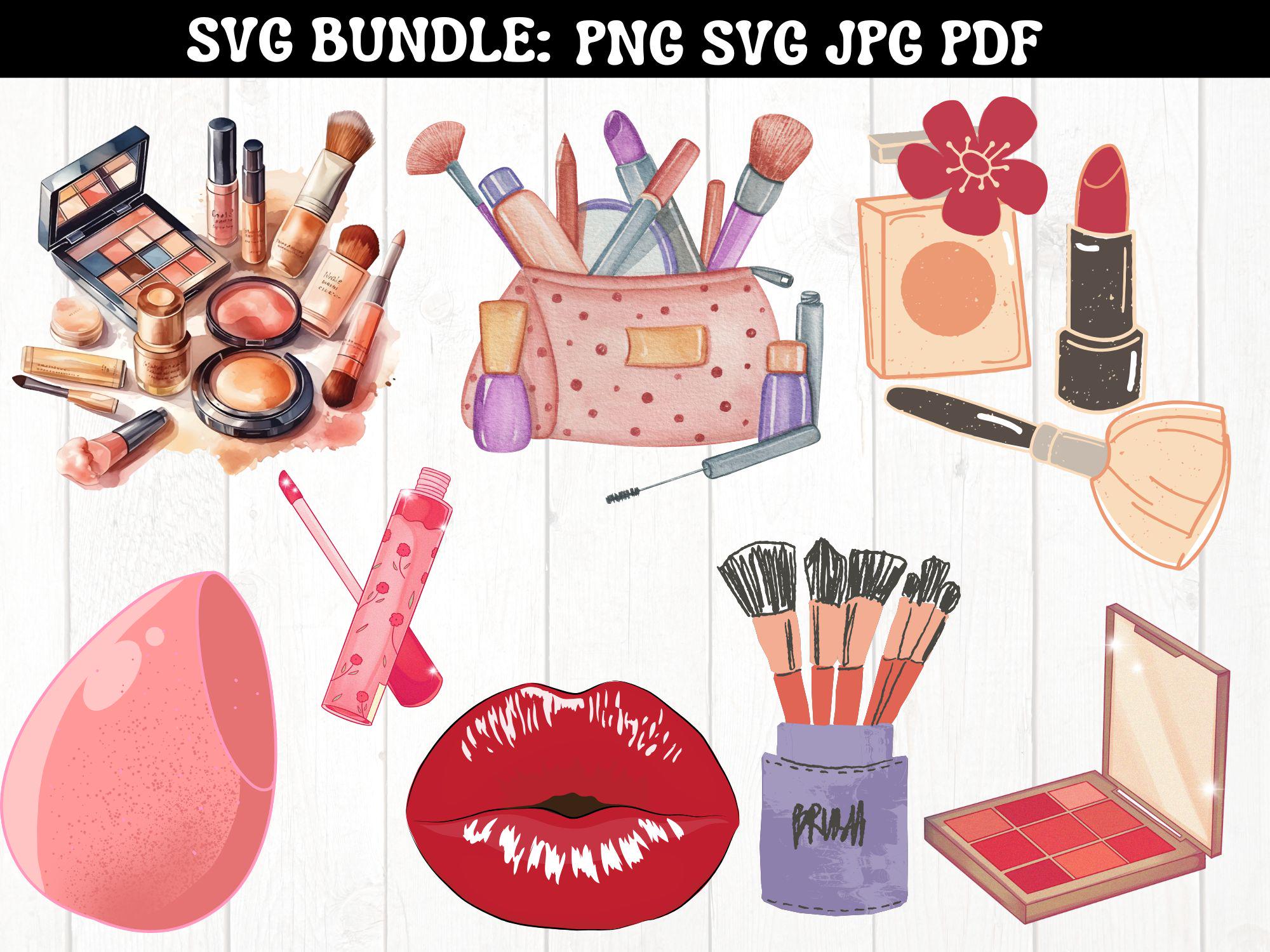 Makeup Svg Bundle, Makeup Clipart, Eyelashes Svg, Lips Svg, Eyeshadow ...