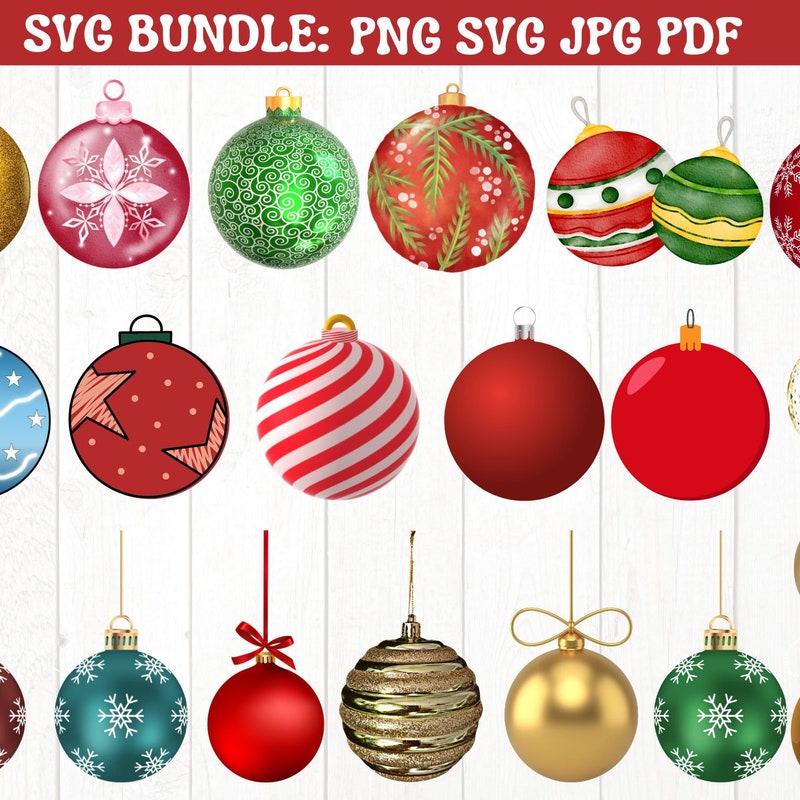 Christmas Balls Svg - Etsy