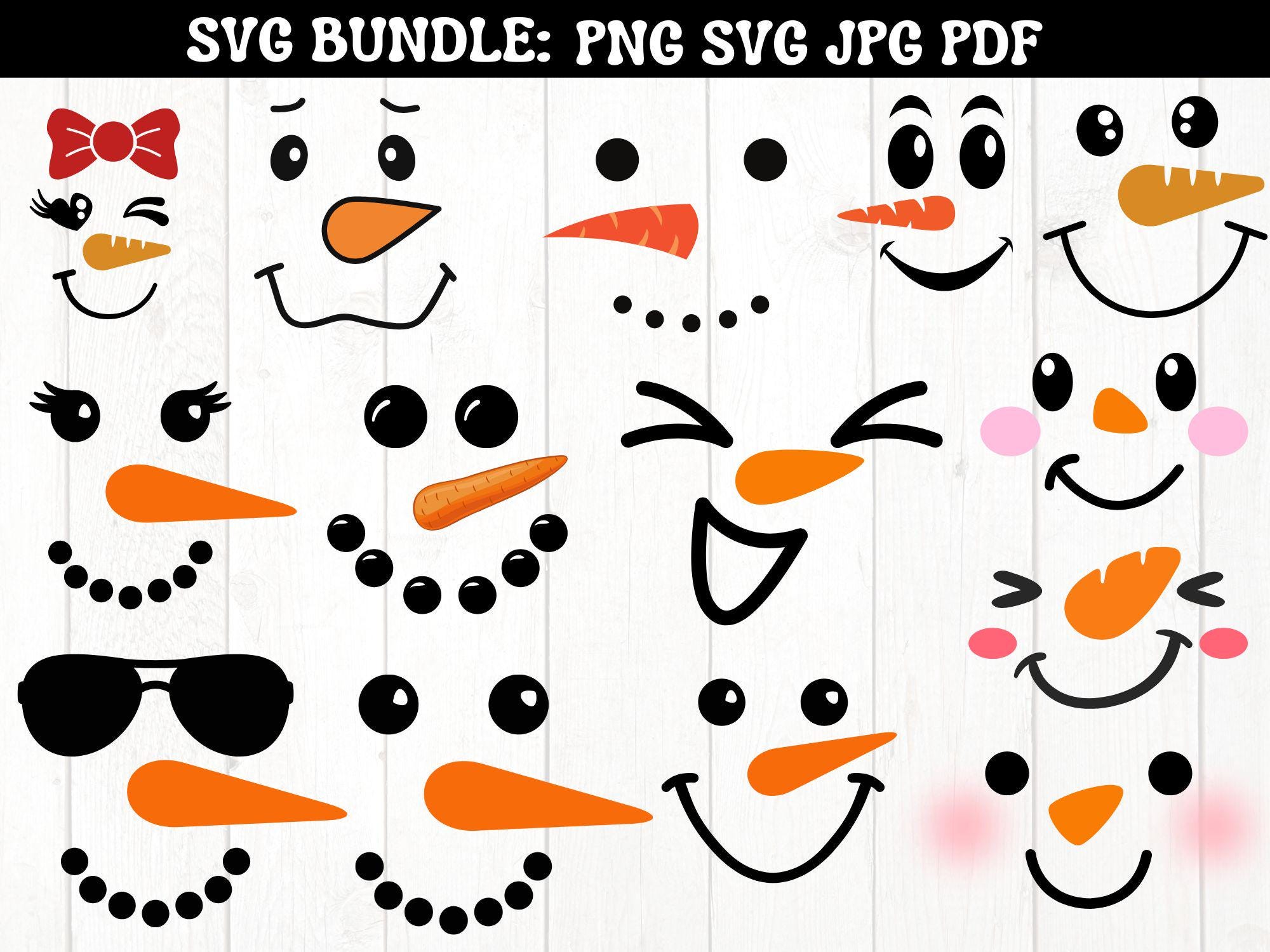Snowman Face Svg, Snowman Svg, Christmas Snowman Svg, Snowman Cut File ...