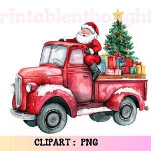 Watercolor Cute Santa Clipart, Christmas Cute Santa Claus Png Bundle ...