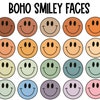 Boho Smiley Face Clipart - Etsy
