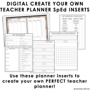 Special Education Teacher Inserts for Create Your Own Planner GOODNOTES ...