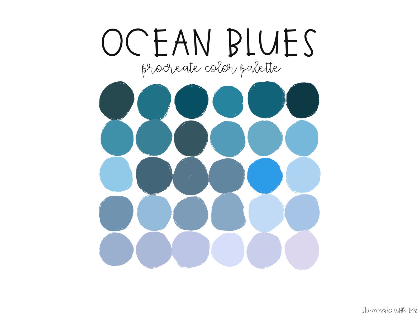 Procreate Color Palette - Ocean Blues - Etsy