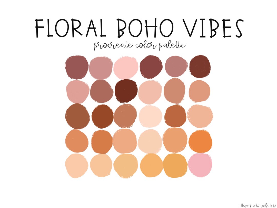 Procreate Color Palette - Floral Boho Vibes - Etsy