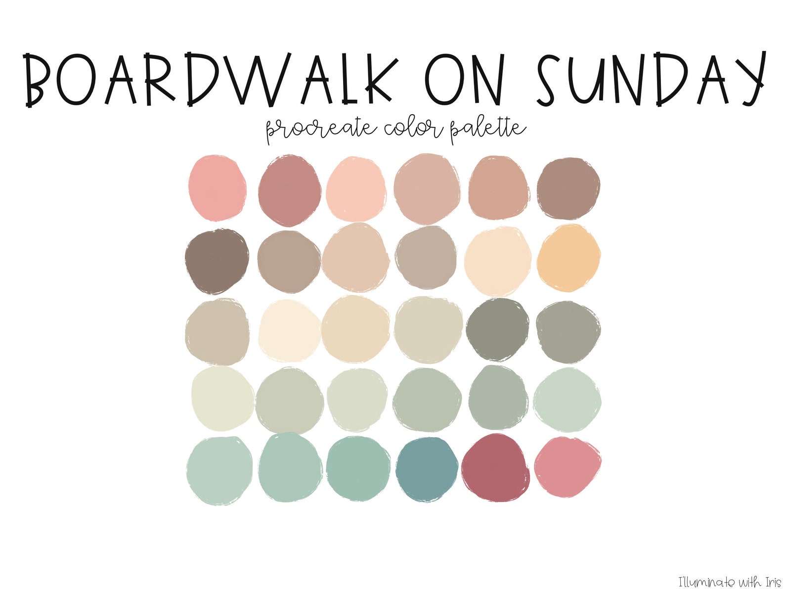 Procreate Color Palette Boardwalk on Sunday - Etsy
