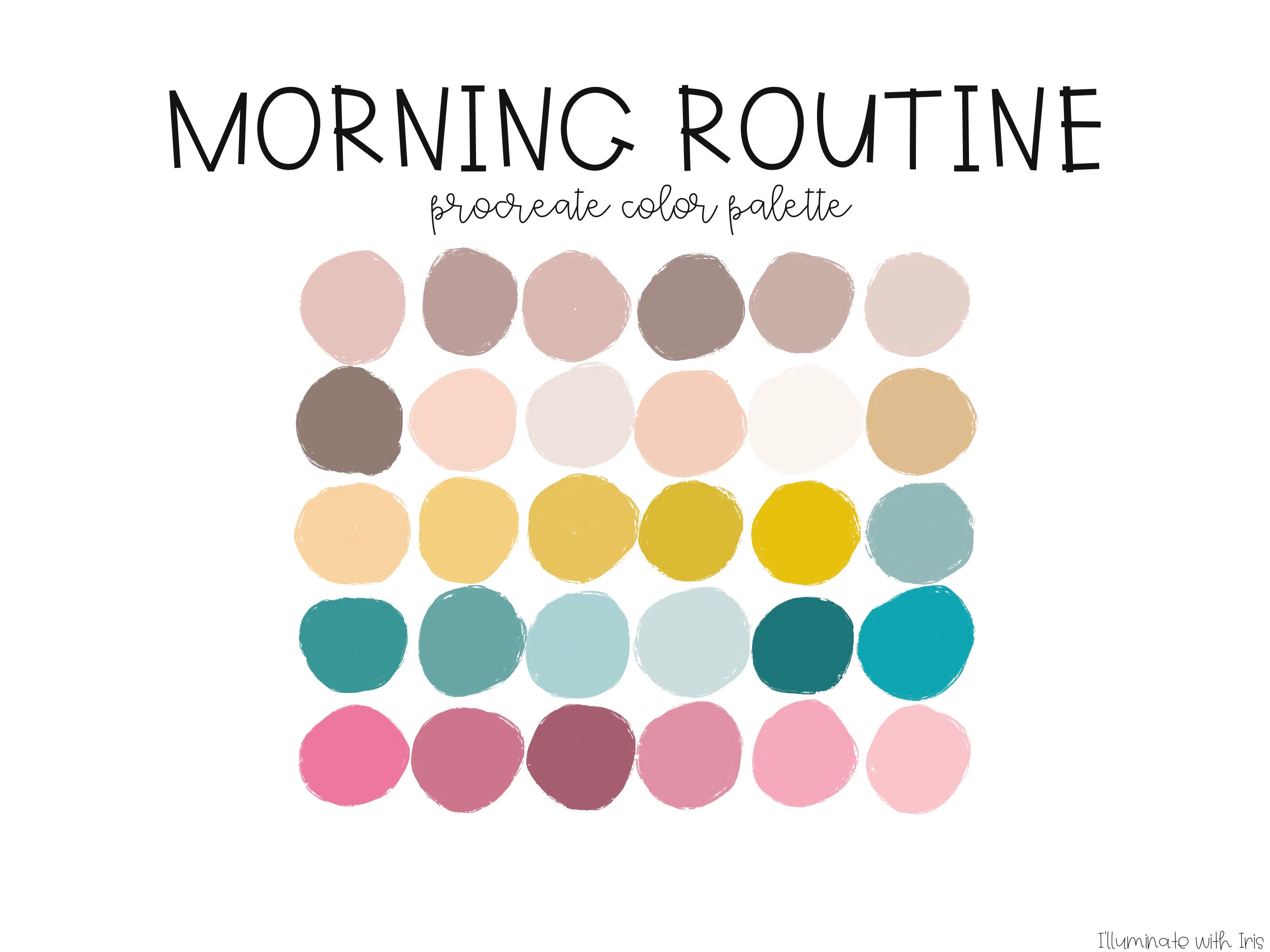 Procreate Color Palette Morning Routine - Etsy