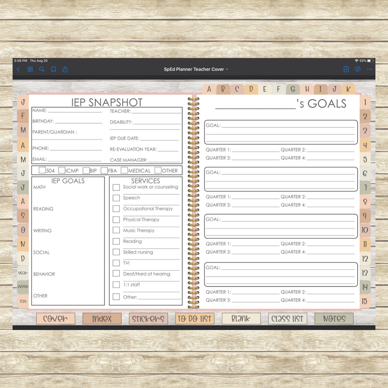 Digital Special Education Planner - GOODNOTES - Etsy