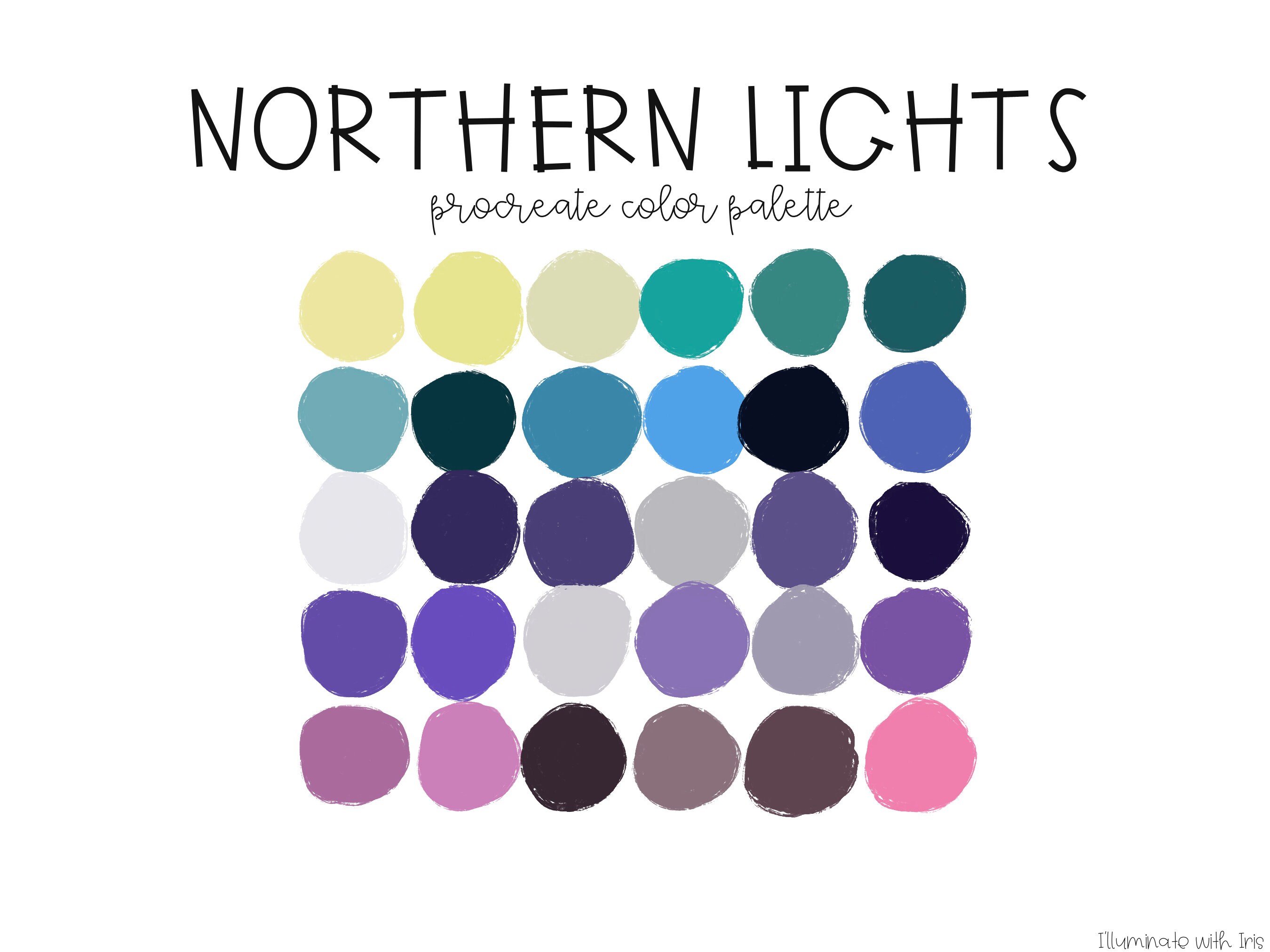 Procreate Color Palette - Northern Lights - Etsy