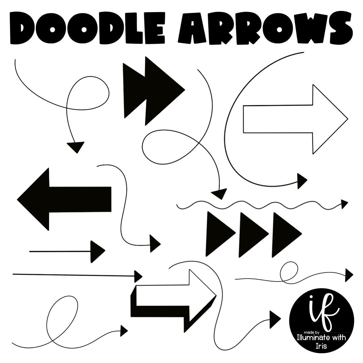 Doodle Arrows Clipart - Etsy