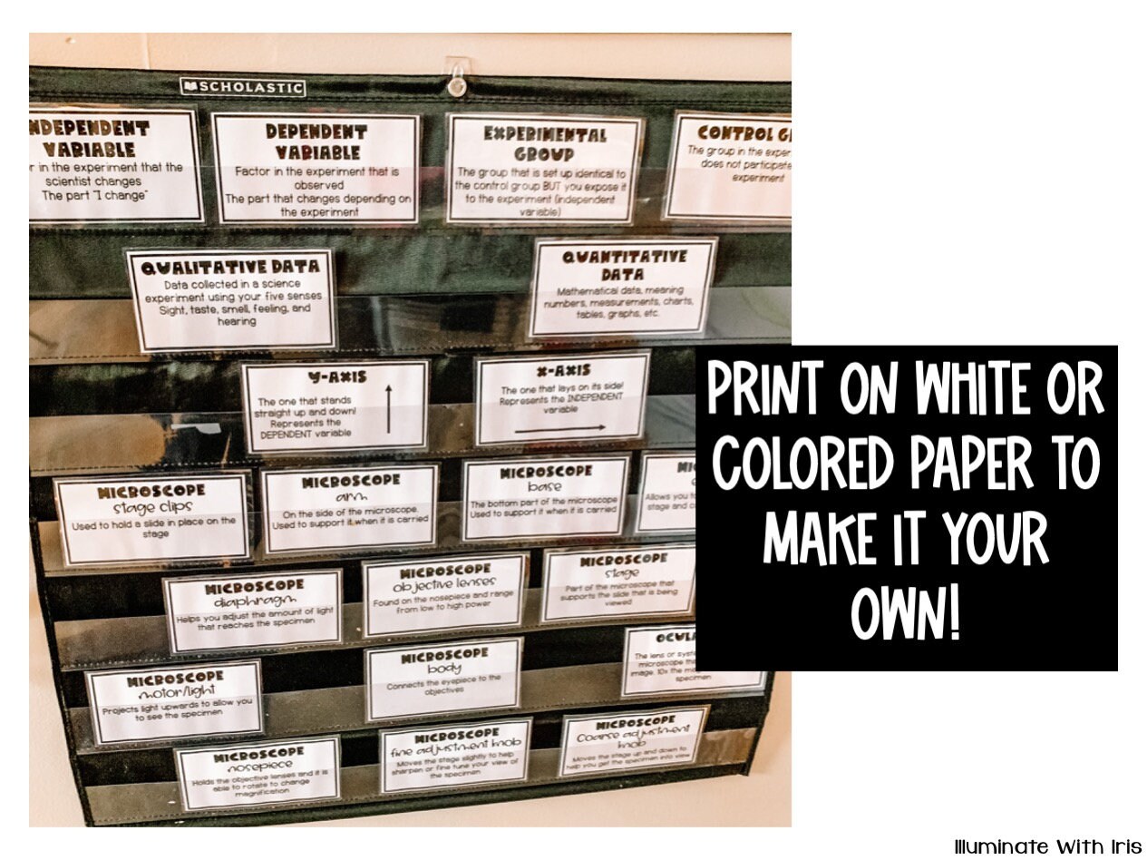 Science Word Wall - Scientific Method, Microscopes, and Graphing - Etsy