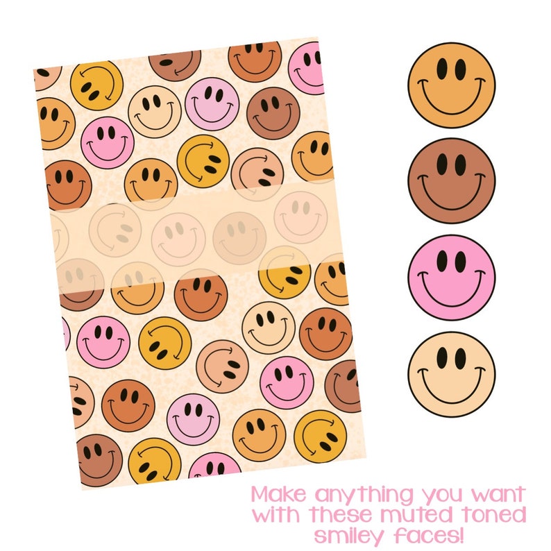 Boho Smiley Face Clipart - Etsy