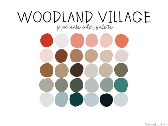 Procreate Color Palette Woodland Village Etsy