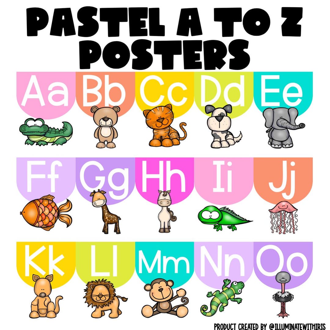 Pastel A to Z Classroom Posters - 8.5 X 11 Inches - Etsy