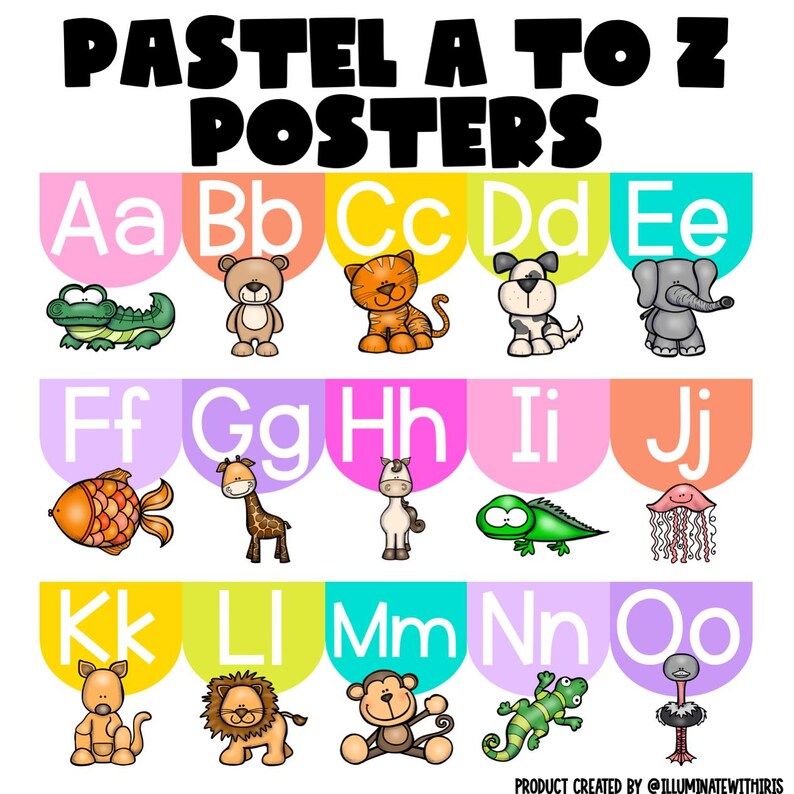 Pastel A to Z Classroom Posters - 8.5 X 11 Inches - Etsy