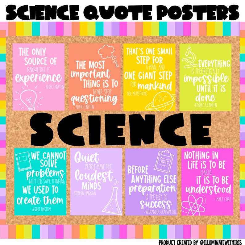 Scientist Quote Bulletin Board/printable Posters Color & BW - Etsy