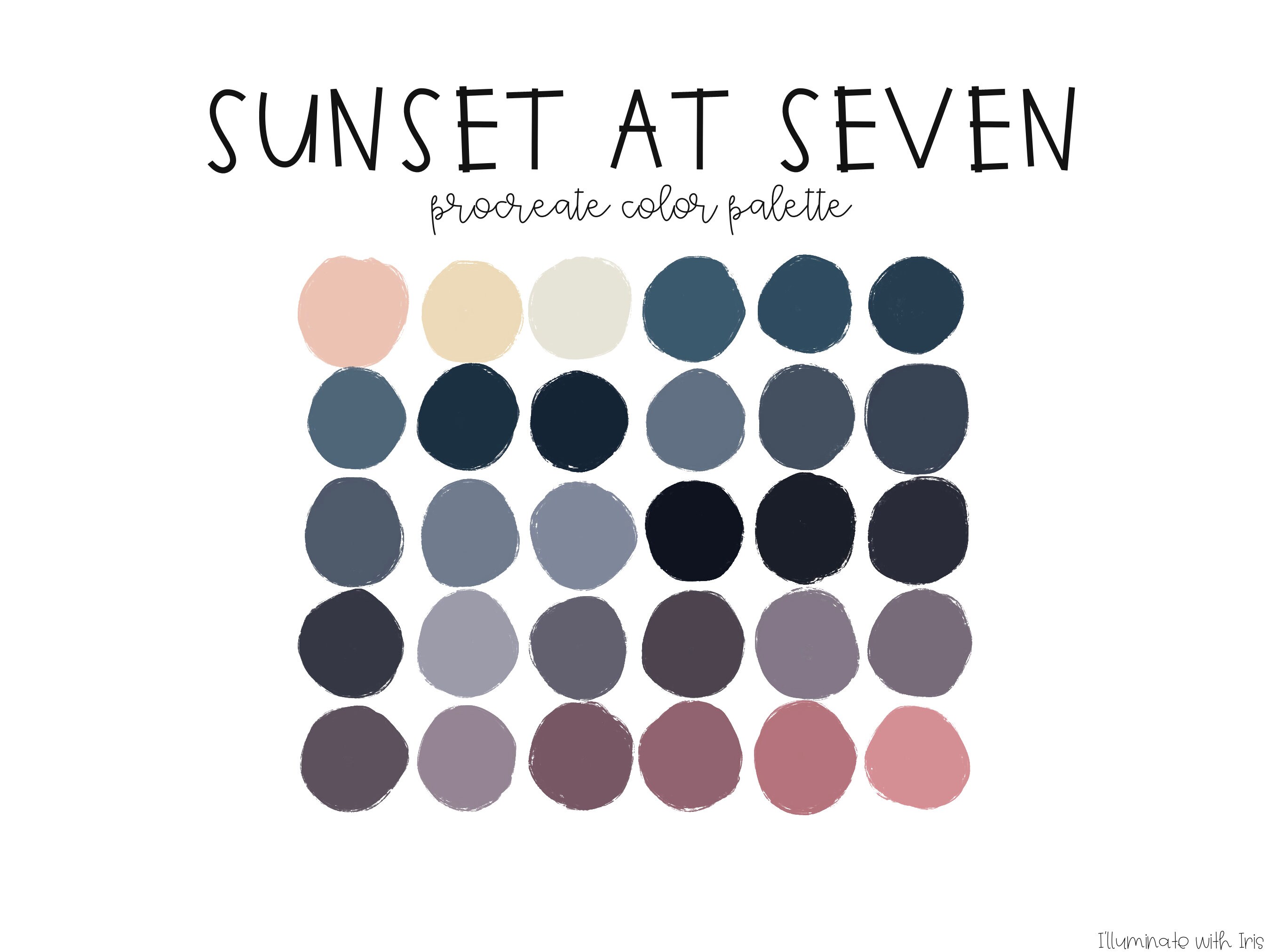Procreate Color Palette - Sunset at Seven - Etsy