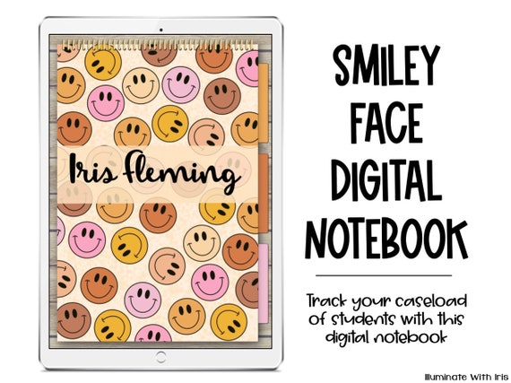 Smiley Face Digital Notebook GOODNOTES - Etsy