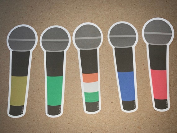 One Direction Microphone Colors Stickers | Etsy