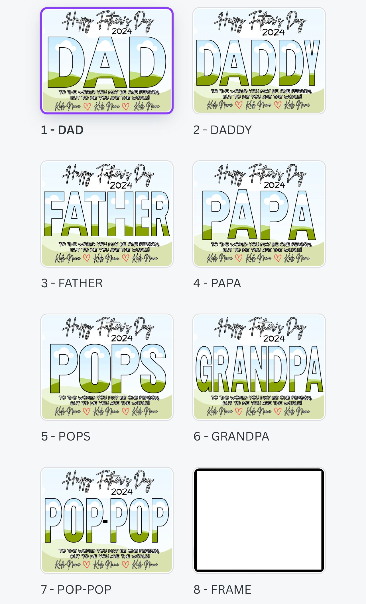 Father's Day Editable Canva Template-includes 7 Templates & 2 Mock Ups ...