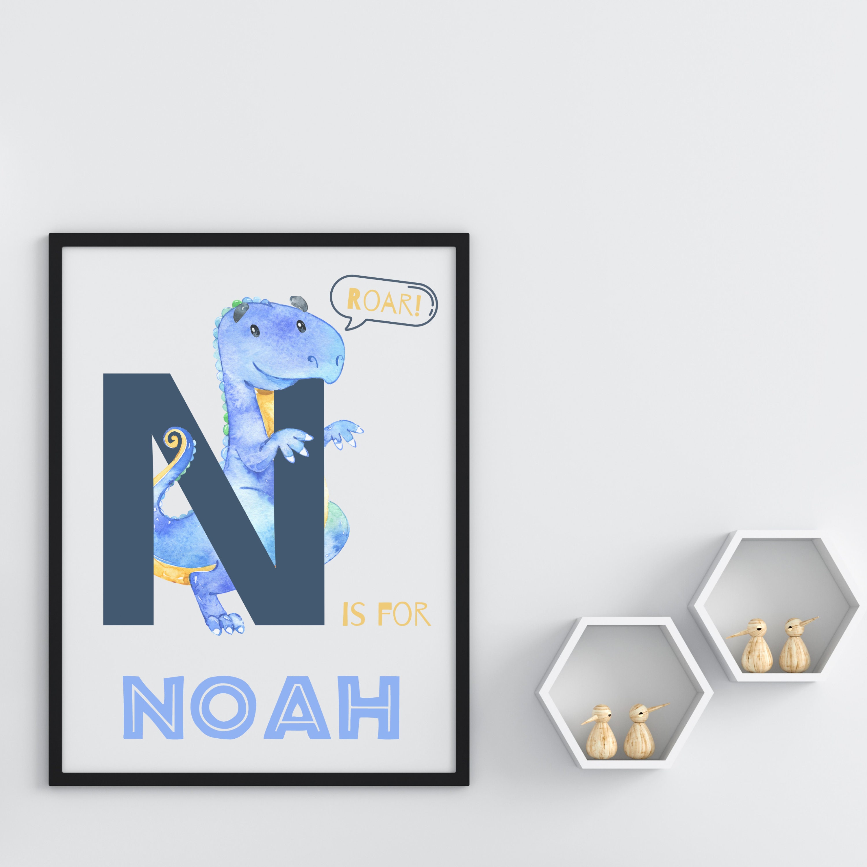 Dinosaur Name Print T-rex Kids Poster Dino Kids Bedroom - Etsy