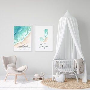 Personalized Ocean Nursery Print Set, A Salty Little Sweetheart, Beach ...