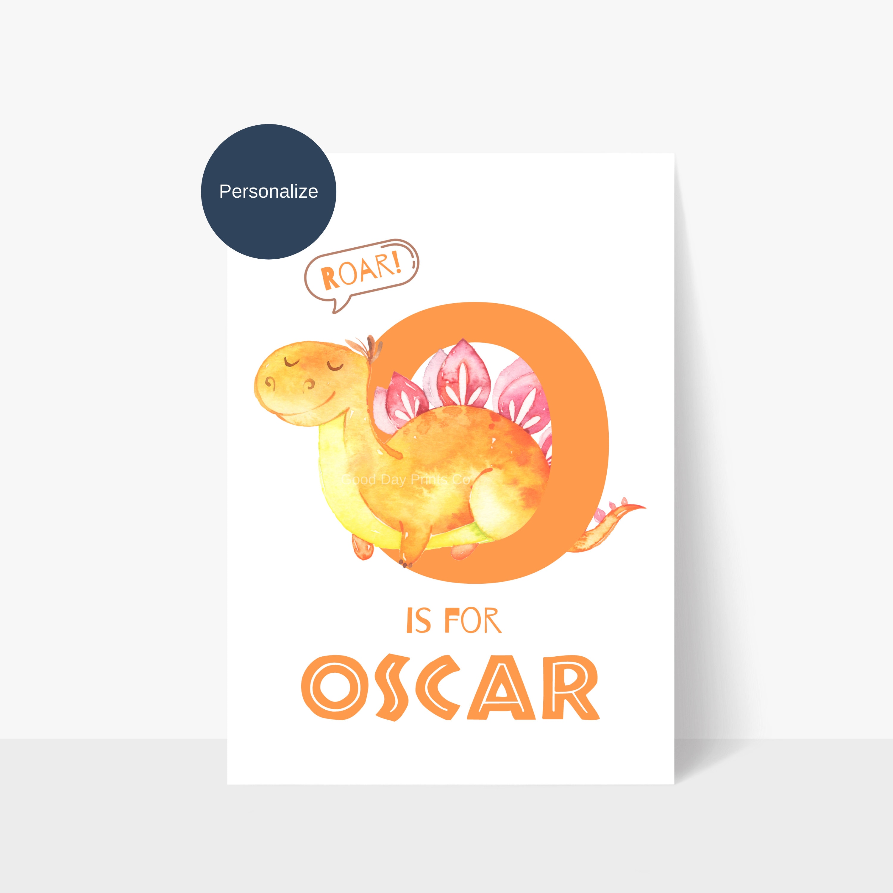 Dinosaur Name Print T-rex Kids Poster Dino Kids Bedroom - Etsy