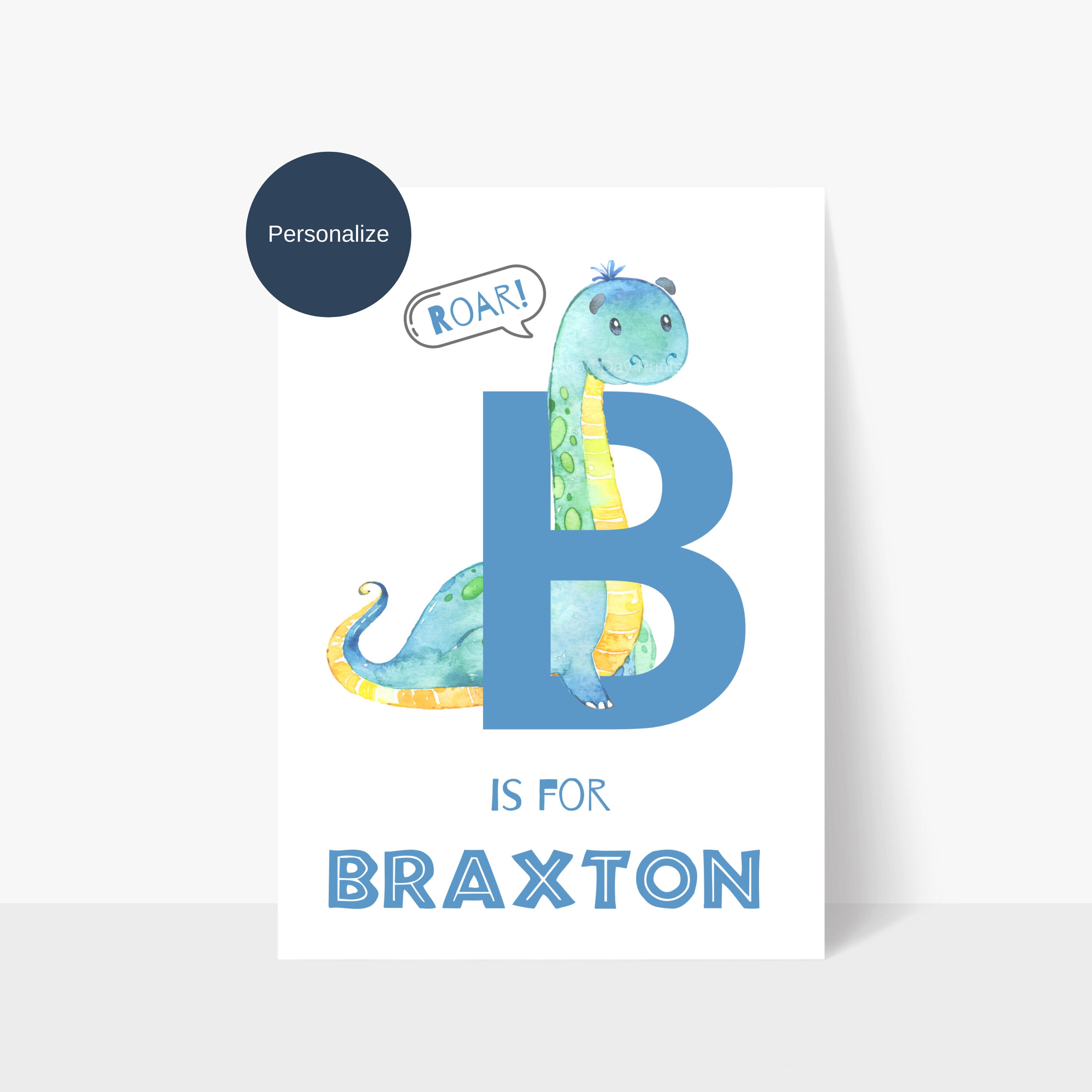 Dinosaur Name Print T-rex Kids Poster Dino Kids Bedroom - Etsy