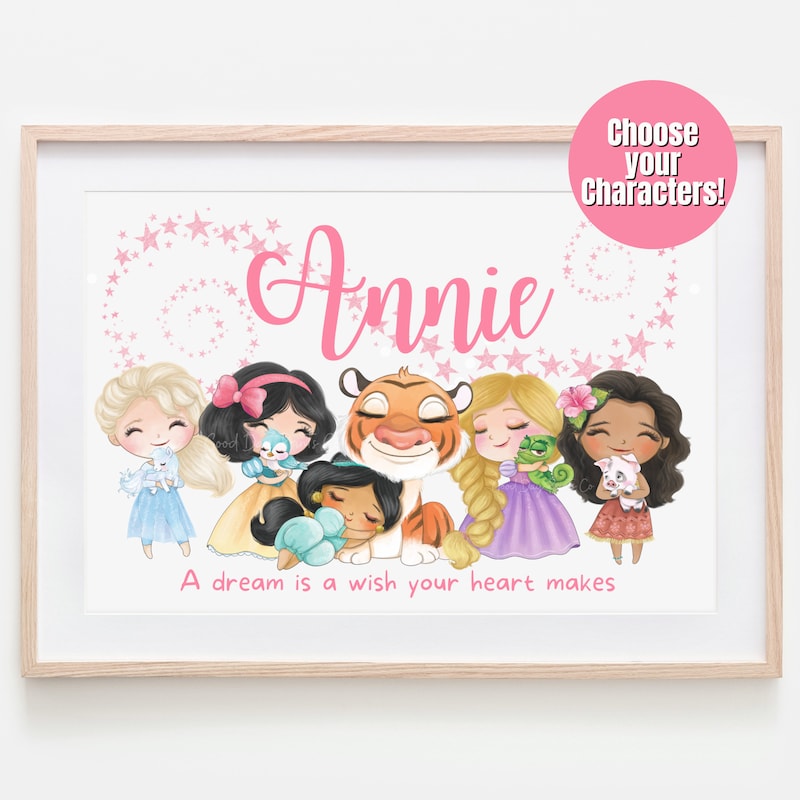 Princess Letter Name Art - Etsy