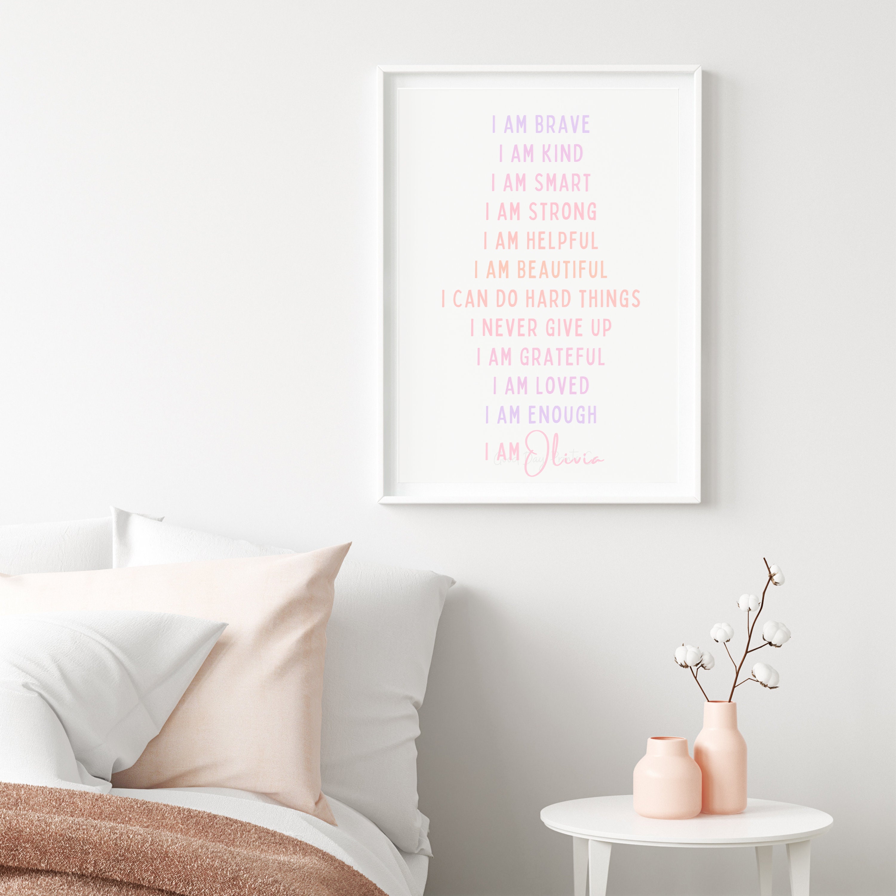 I am Strong Kids Positive Affirmation Print Self Love | Etsy