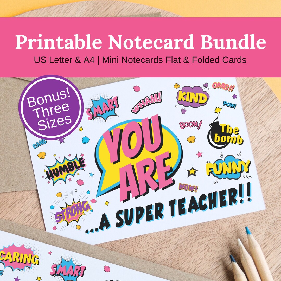 Printable Teacher Appreciation Gift Tag Teacher Superhero Card - Etsy