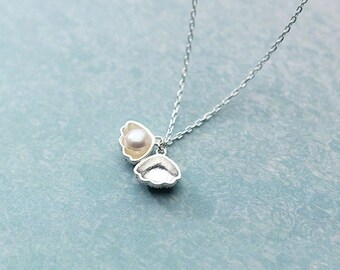 Shell Pearl Necklace | Etsy