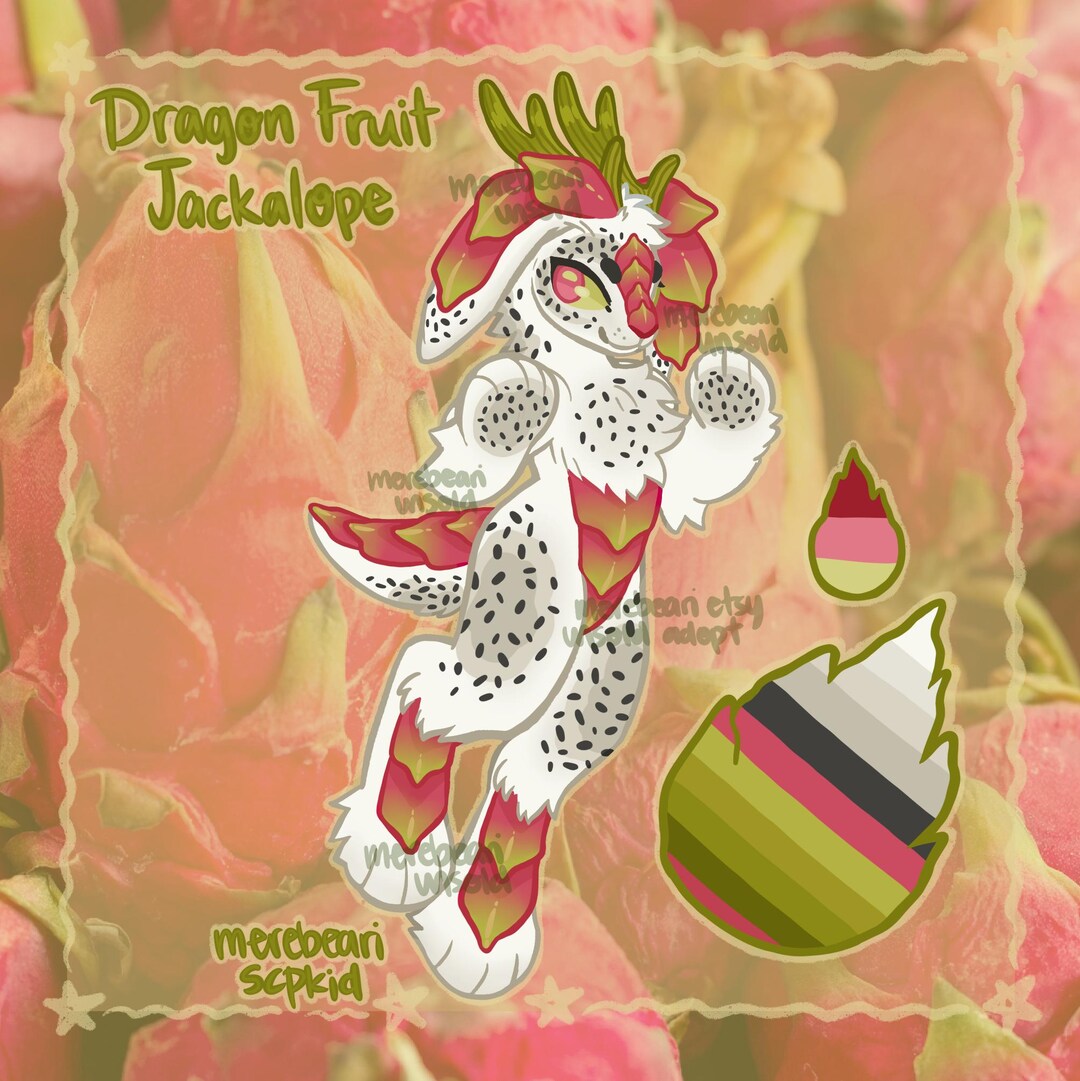 Dragon Fruit Jackalope Furry Fursona Adoptable - Etsy