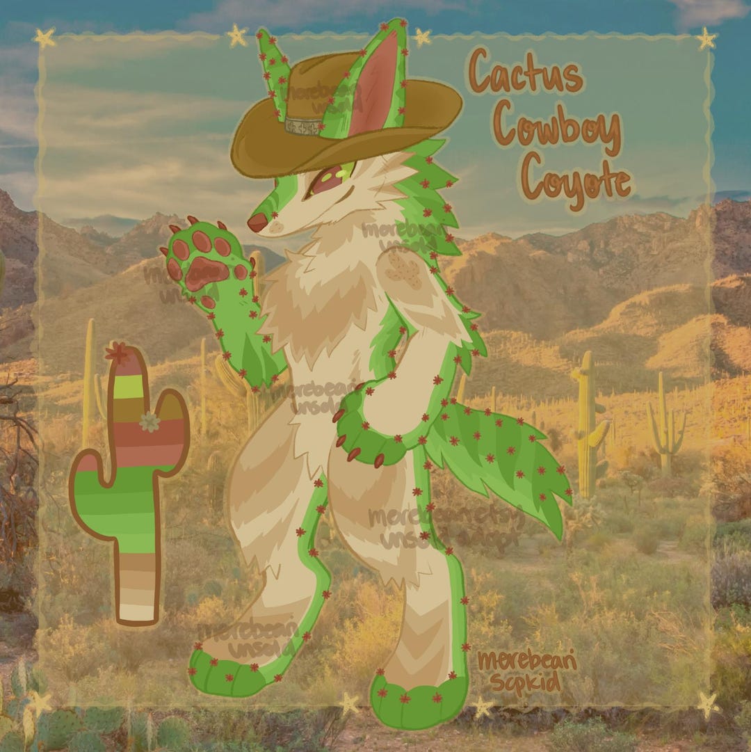 Cactus Cowboy Coyote Furry Fursona Adoptable - Etsy